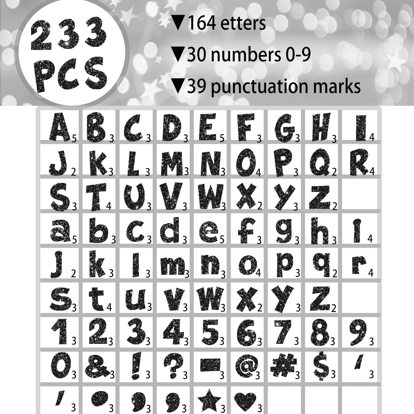 Snapklik.com : Glitter Bulletin Board Letters For Classroom Numbers ...