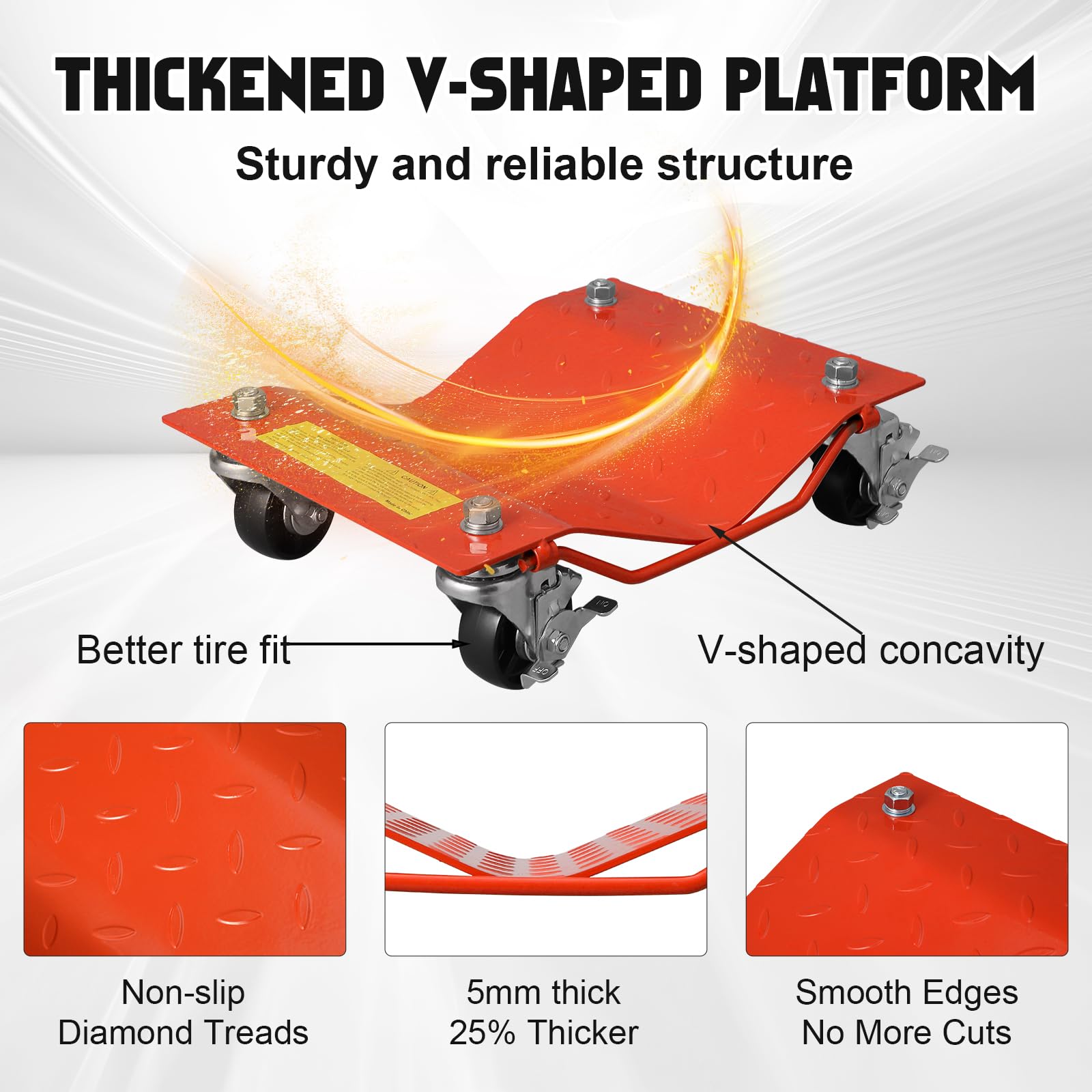 Snapklik.com : Orange Wheel Dollies Set Of 2,Car Moving Dolly Heavy ...