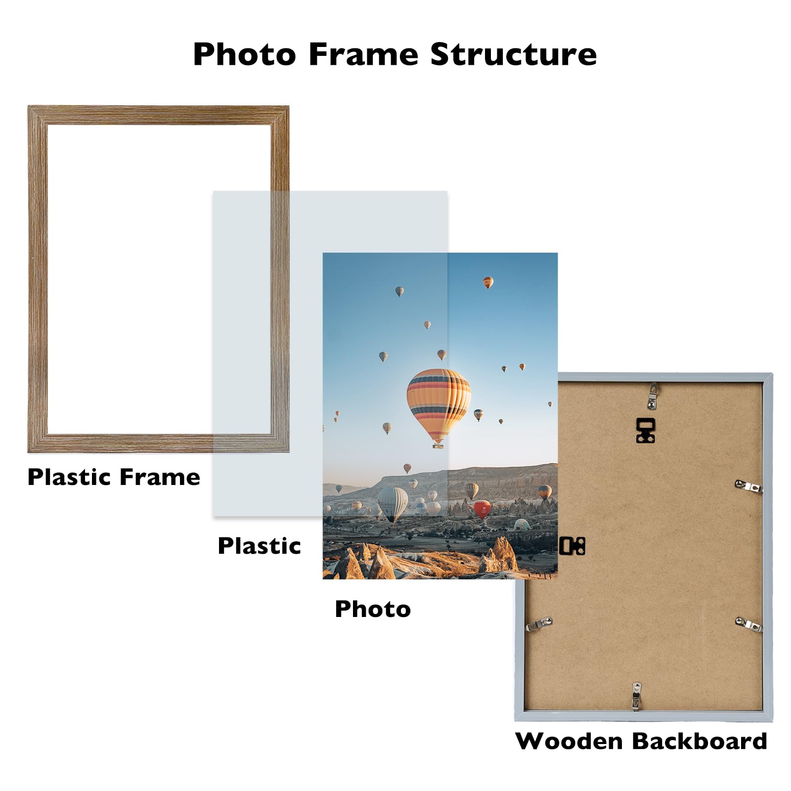 Snapklik.com : JCJMY 13x17 Picture Frame Rustic Brown For Wall Hanging ...