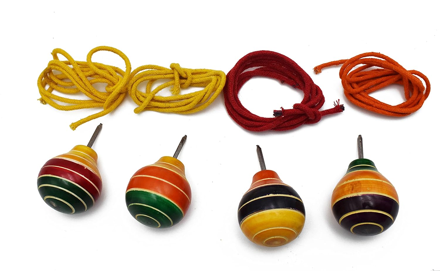 Buy Justhandmade Wooden PAMBARAM/Tops/BUGURI/BONGARAM/LATTU for Kids ...