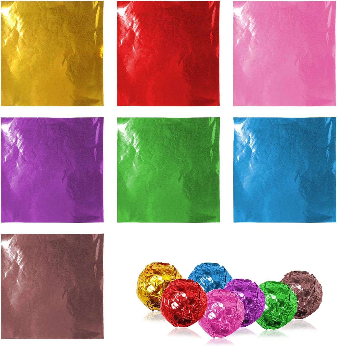 Amazon.com: 600pcs Foil Candy Wrappers, 4x4 inches Foil Candy Wrappers ...