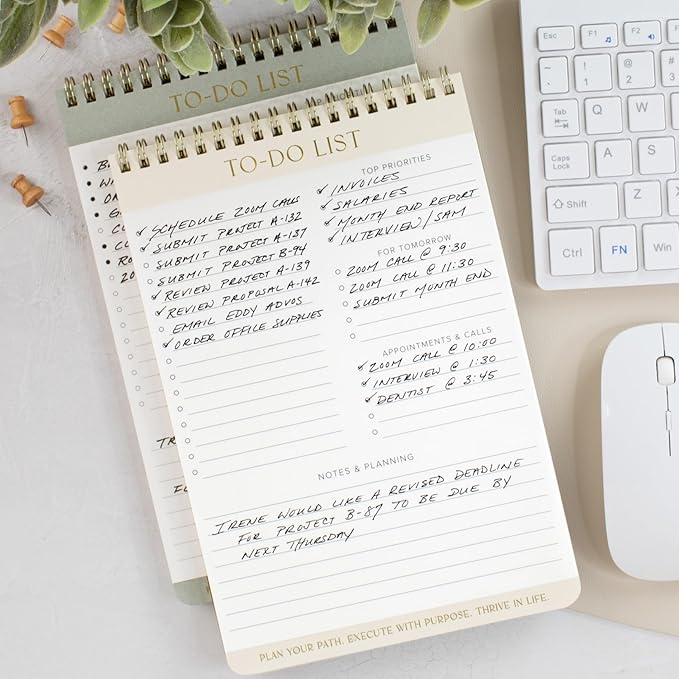 Amazon.com : Beautiful To Do List Note Pads Set Of 2 for Easy Daily ...