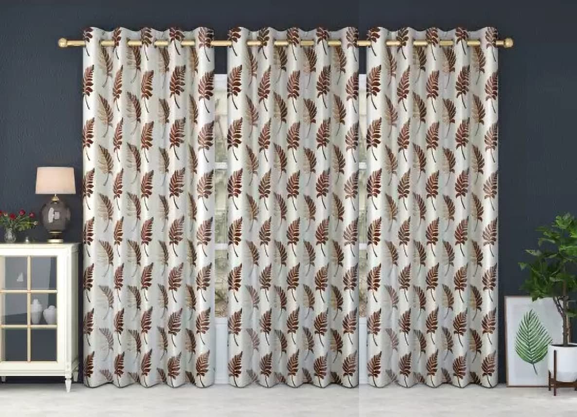 Buy VJK FAB Premium Heavy Fabric Elegant Leaves Design Curtains/Parde ...