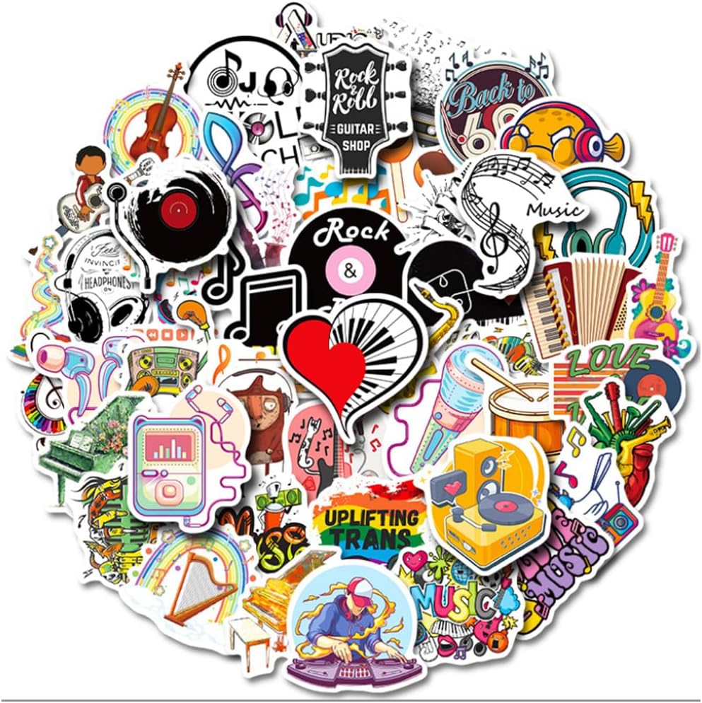 Amazon.com: 50 Pcs Music Stickers, Punk Beatles Rock Band Pack, Unique ...