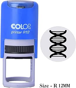 Amazon.com : PrintValue Symbol of DNA Self Inking Round Stamp COLOP R12 ...