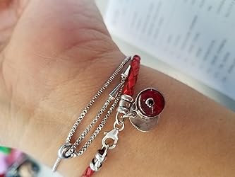 Amazon.com: MIZZE Made for Luck Red Evil Eye Charm Bracelet - Sterling ...