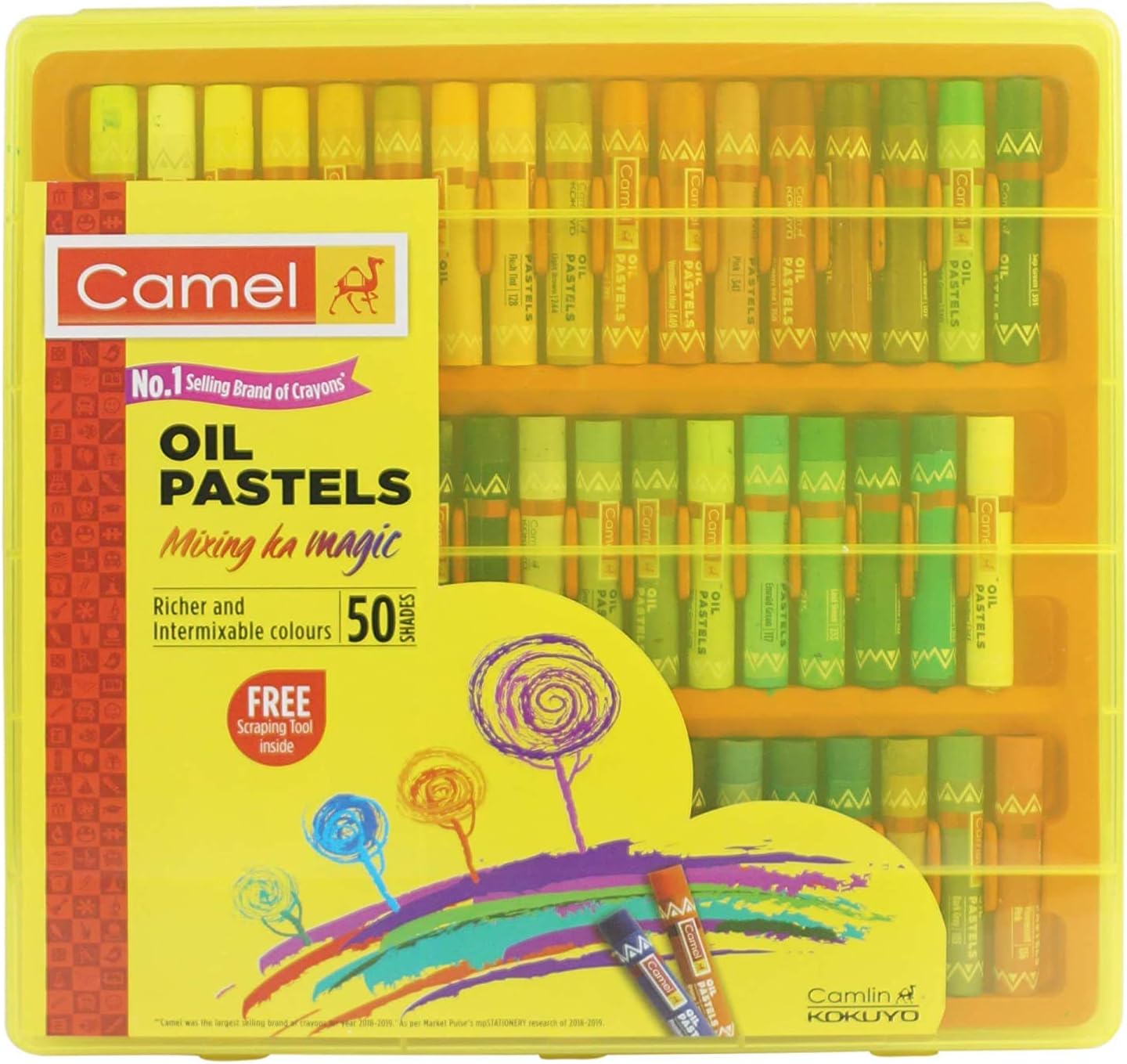 Camlin Kokuyo Oil Pastel Crayons Color 50 Shades Assorted Colours by ...