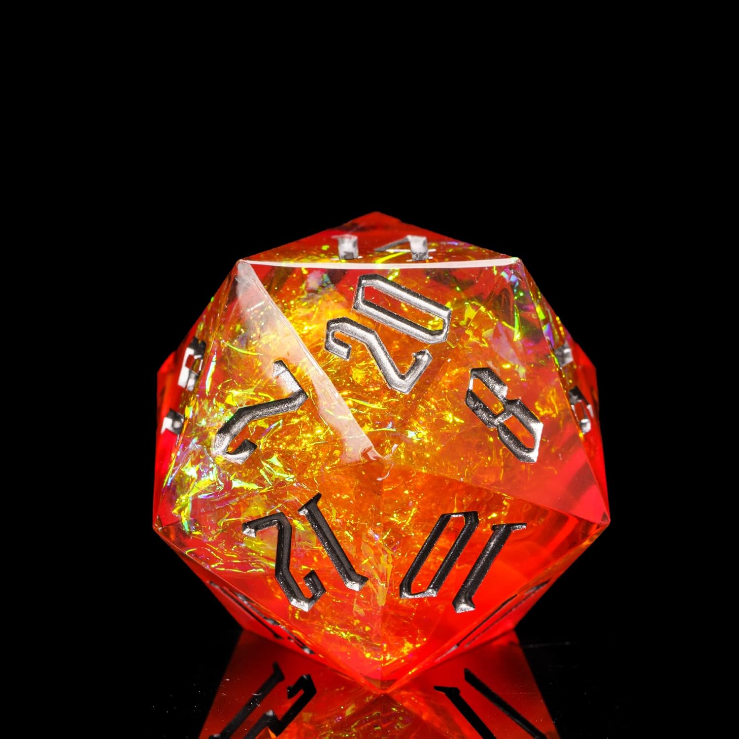 Amazon.com: Cusdie Single D20 DND Dice with Sharp Edges and Glitter ...