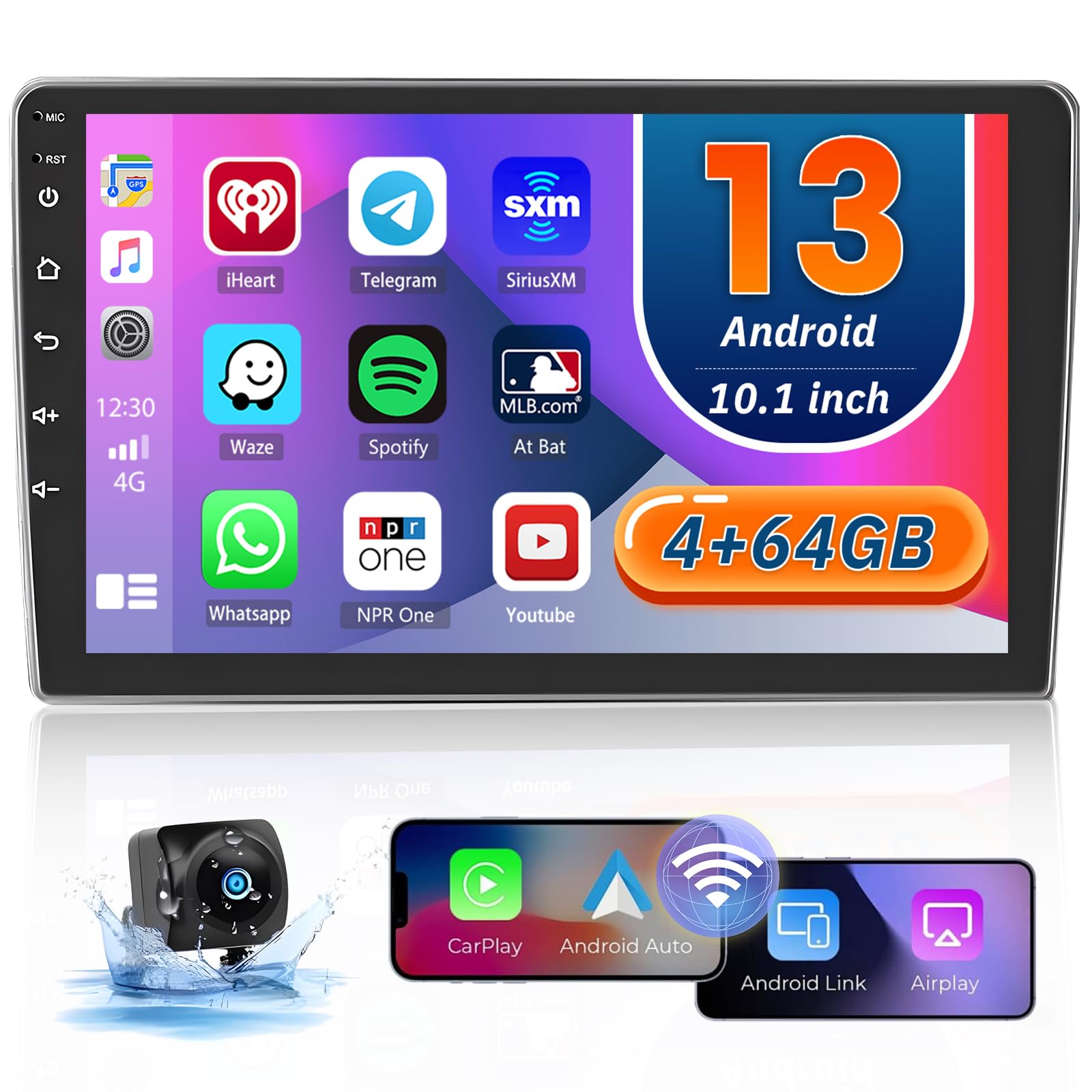 Snapklik Hikity 4 64gb Android Car Stereo Double Din 10 1 Inch