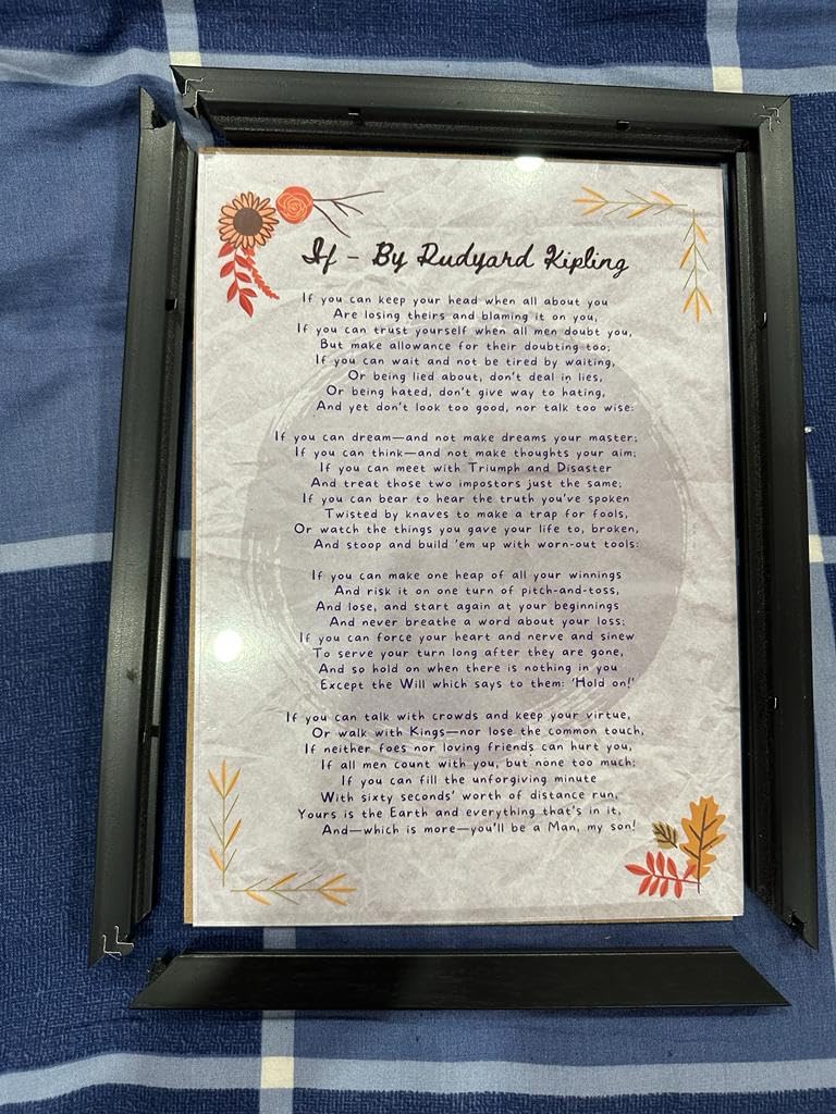 Kagaz Kala - IF Poem by Rudyard Kipling - Motivational Poem Wall ...