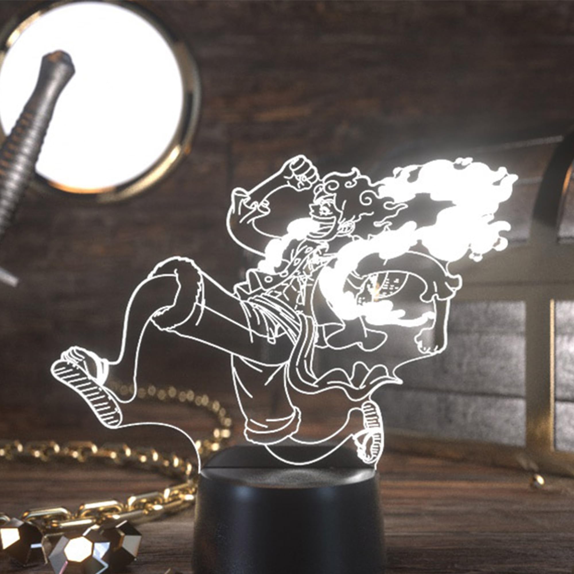 Otaku Lamps Luffy GEAR5 Moon One Piece – Anime Lamp Figure Night Light ...