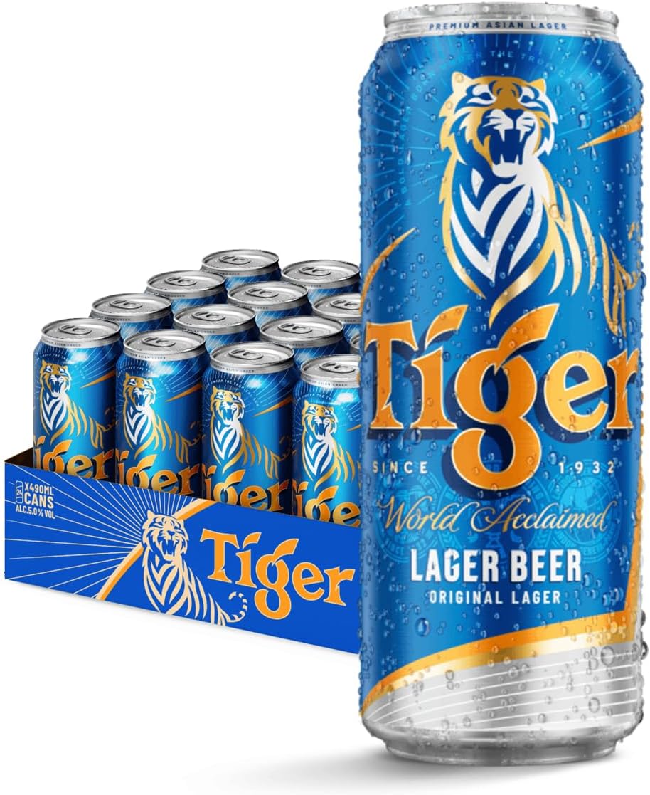 Tiger Lager Beer Can, 24 x 490ml : Amazon.sg