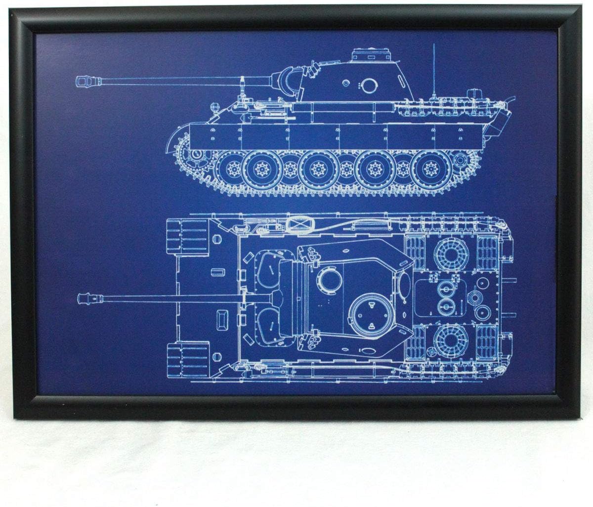 Epic Militaria Vintage Style WW2 German Panther Tank Framed Blueprint ...