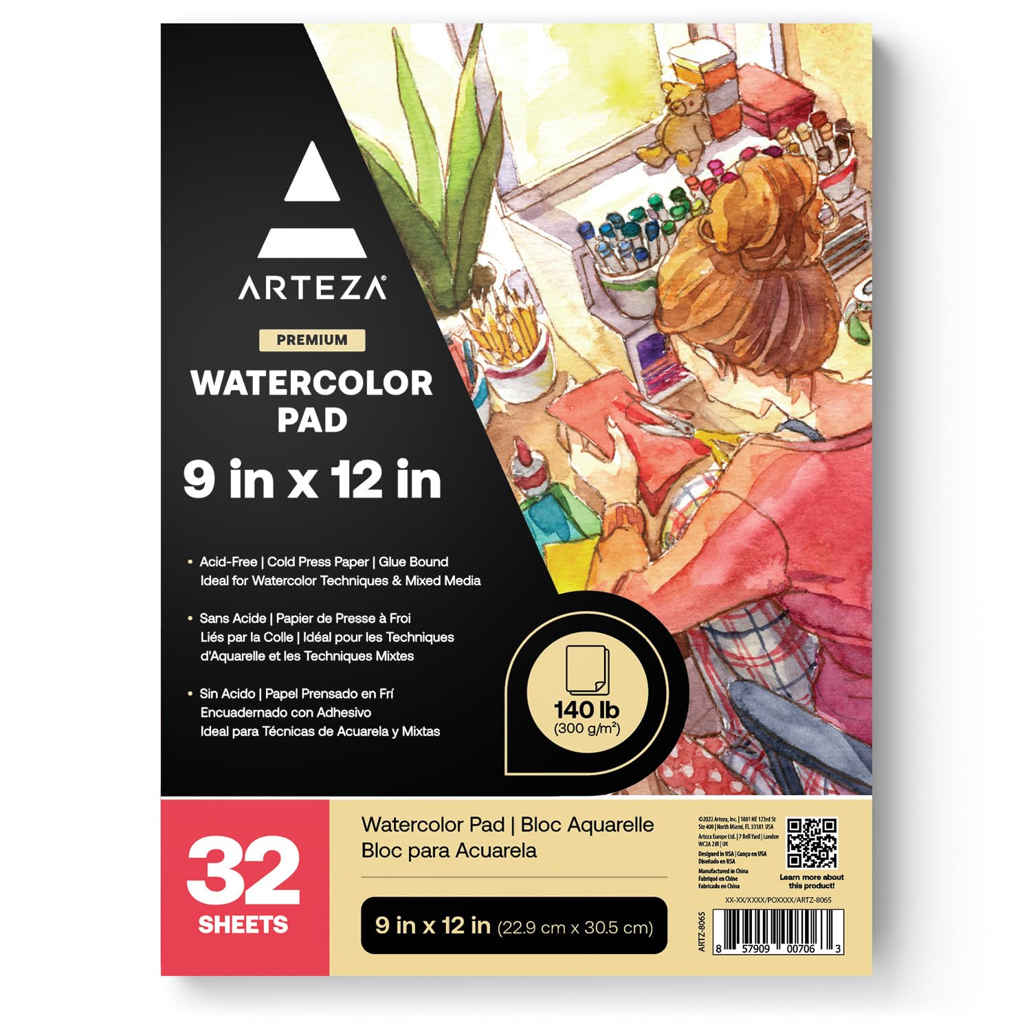 Snapklik.com : Watercolor Paper, 32 Sheets Each, 9x12 Inch Water Color ...