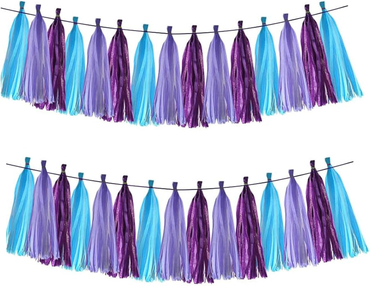 Amazon.com: Dark Purple,Light Purple and Blue Tassel Garland Banner ...