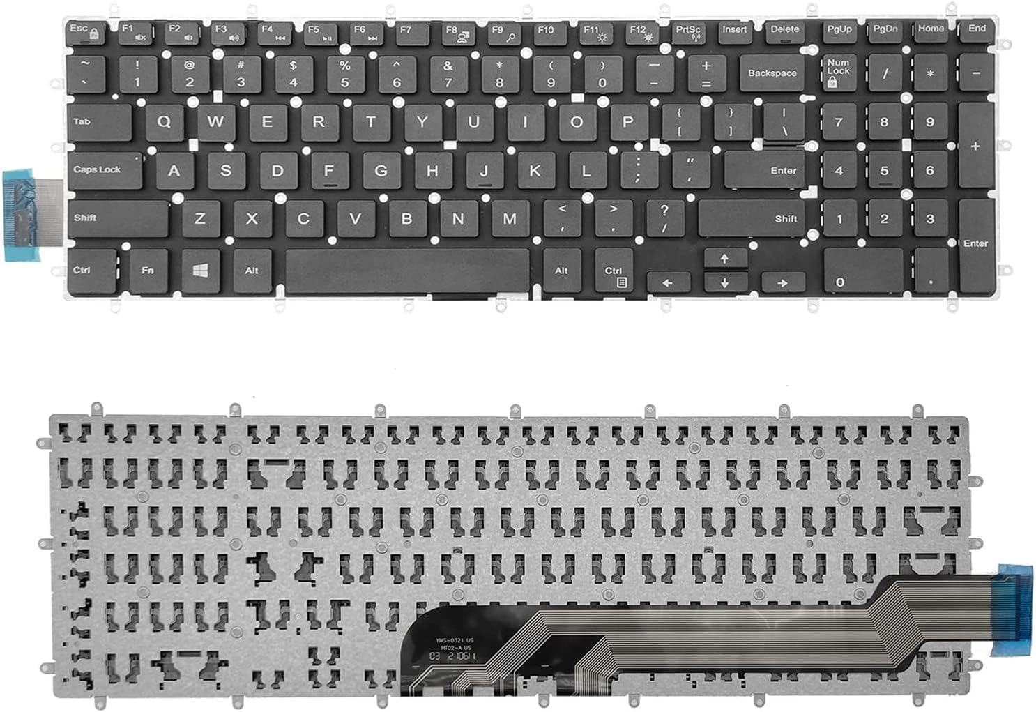 HB PLUS Laptop Keyboard Replacement Compatible with Dell Inspiron 15 ...