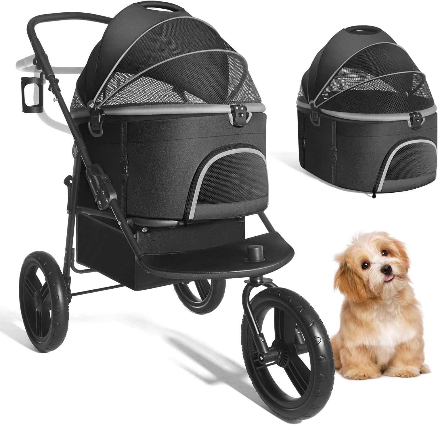 Amazon.com: Dog Stroller for Medium Small Dogs, 3 in 1 Pet Stroller for ...