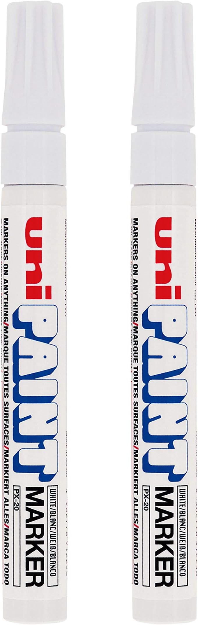 UNI-BALL PX20 Bullet Shaped Paint Marker | White Ink, Pack of 2 ...
