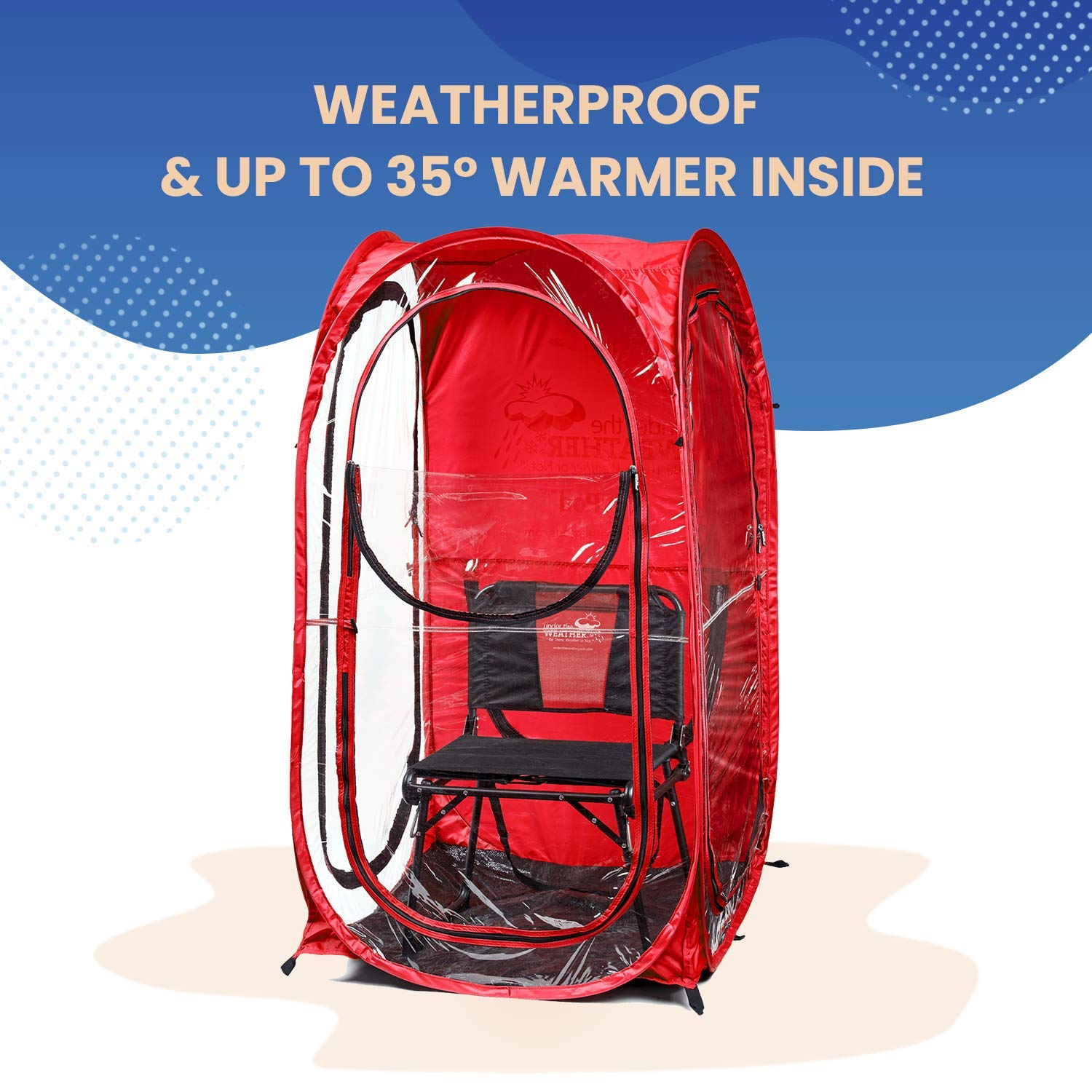 Snapklik.com : WeatherPod 1-Person Pod Pop-up Personal Tent