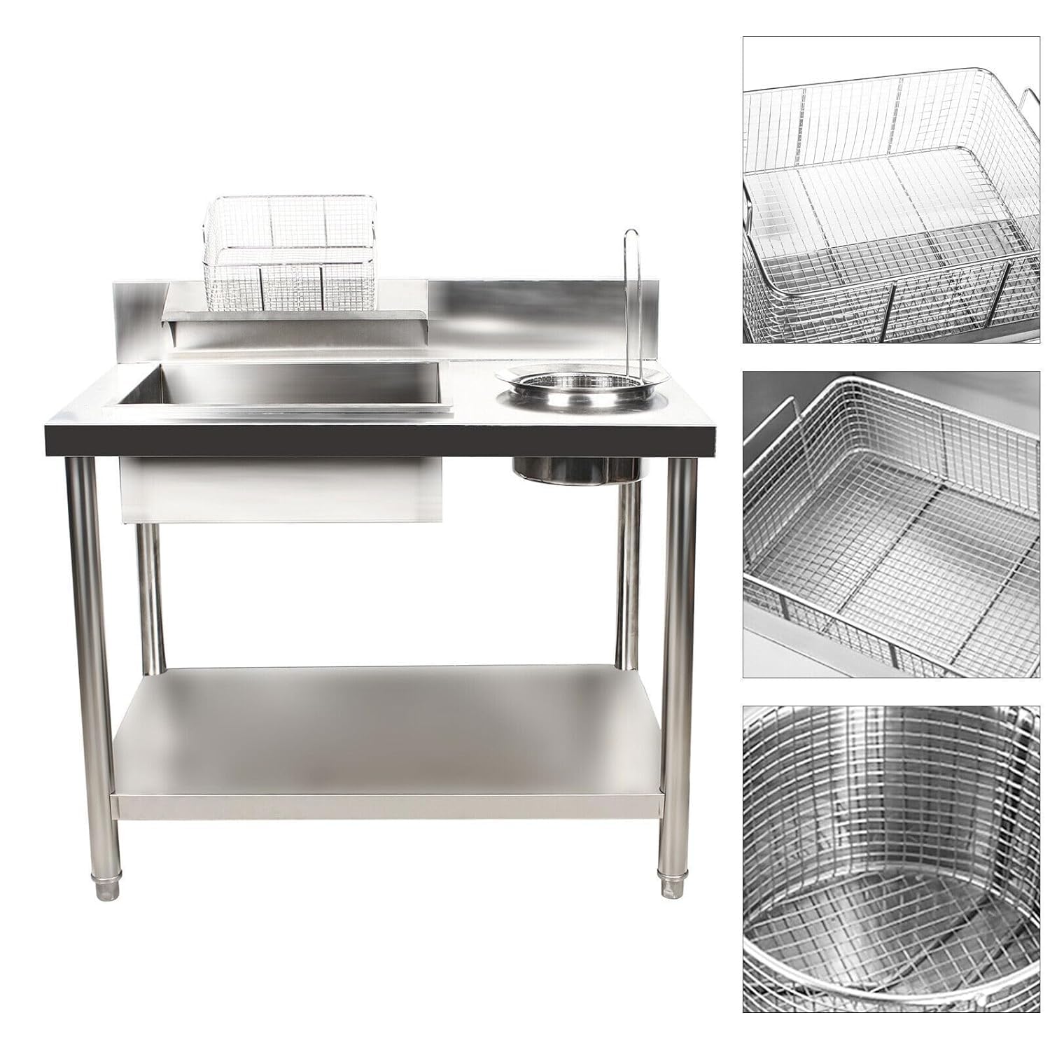 Fried Food Workstation With Containers Commercial Breading Table ...