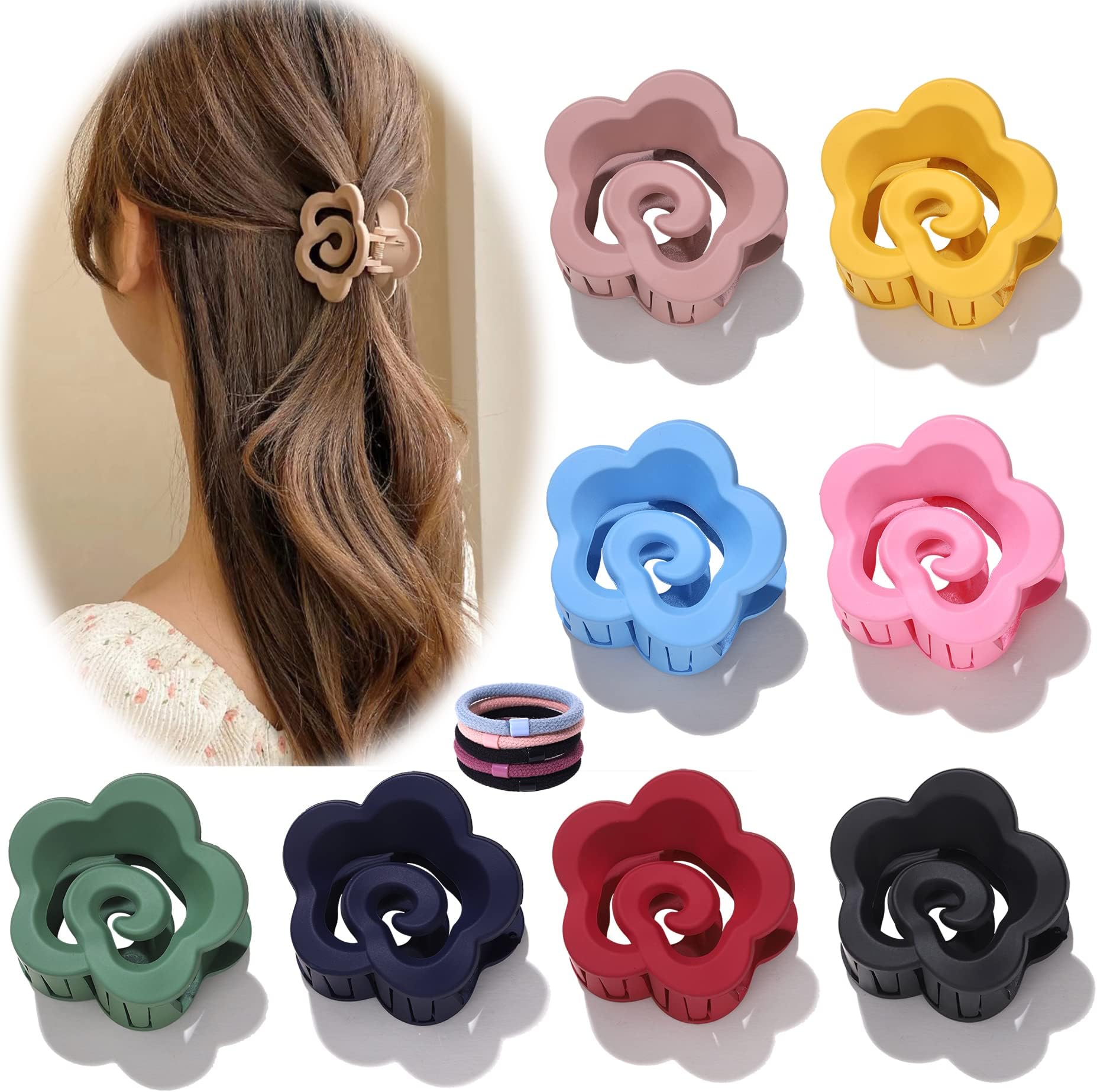 Amazon.com : 8 Pack Large Matte and Neutral Claw Hair Clips for Thick ...