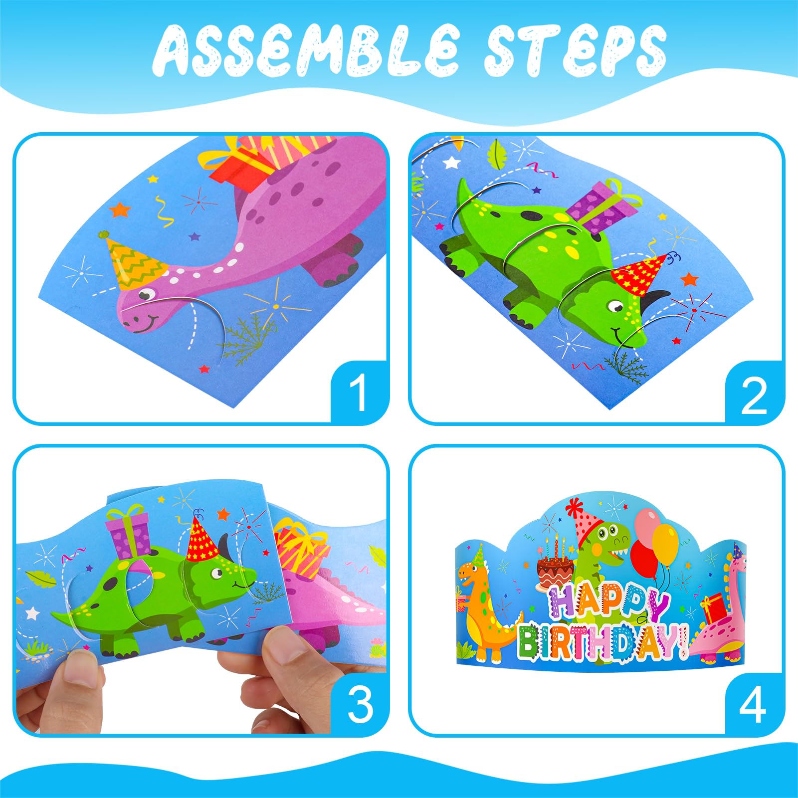 Snapklik.com : 30 Pieces Birthday Crowns For Classroom Adjustable Cute ...