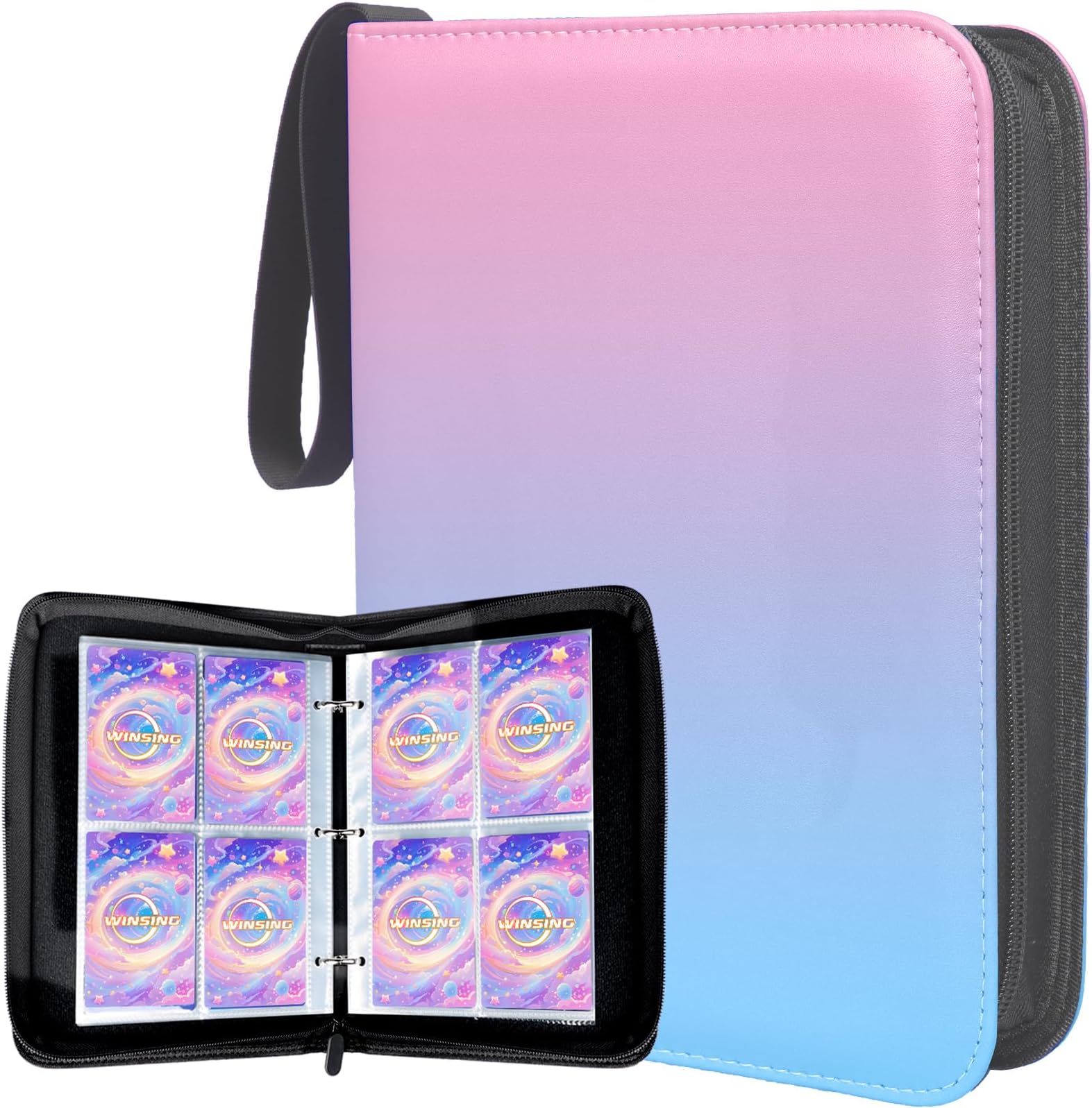 Amazon.com: Winsing Card Binder 9 Pockets for Girls, Trading Card ...