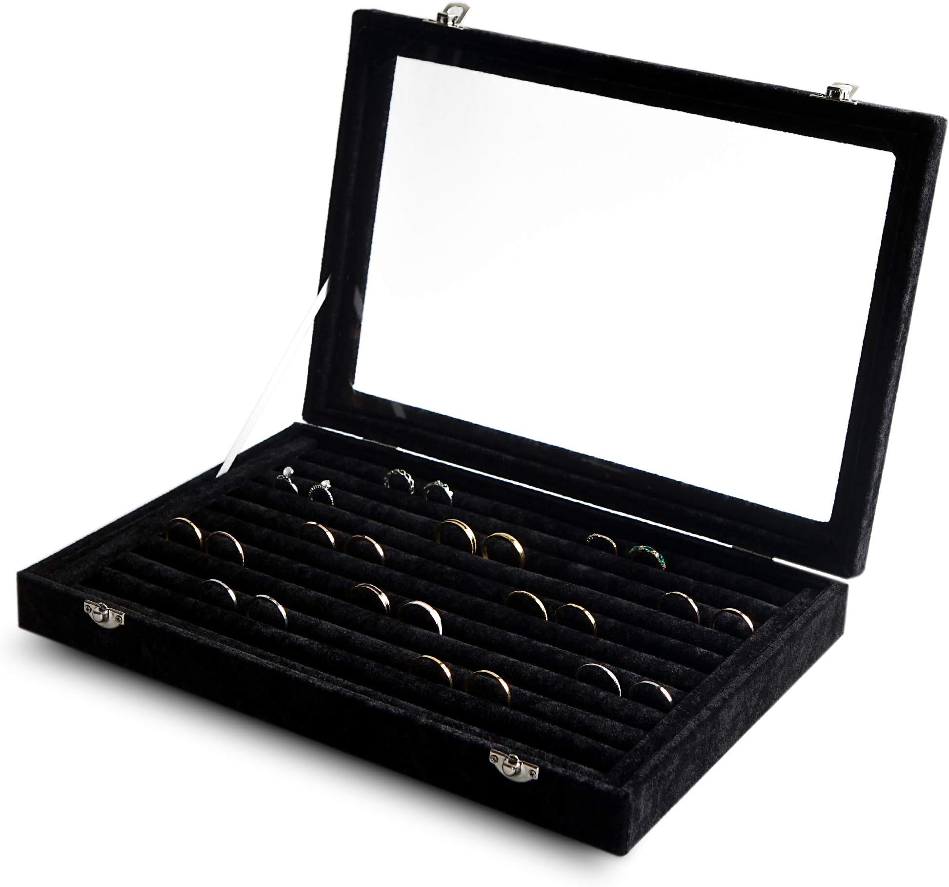 Amazon.com: OSPNIEEK Ring Jewelry Organizer Box, 36 Slots Rings Display ...
