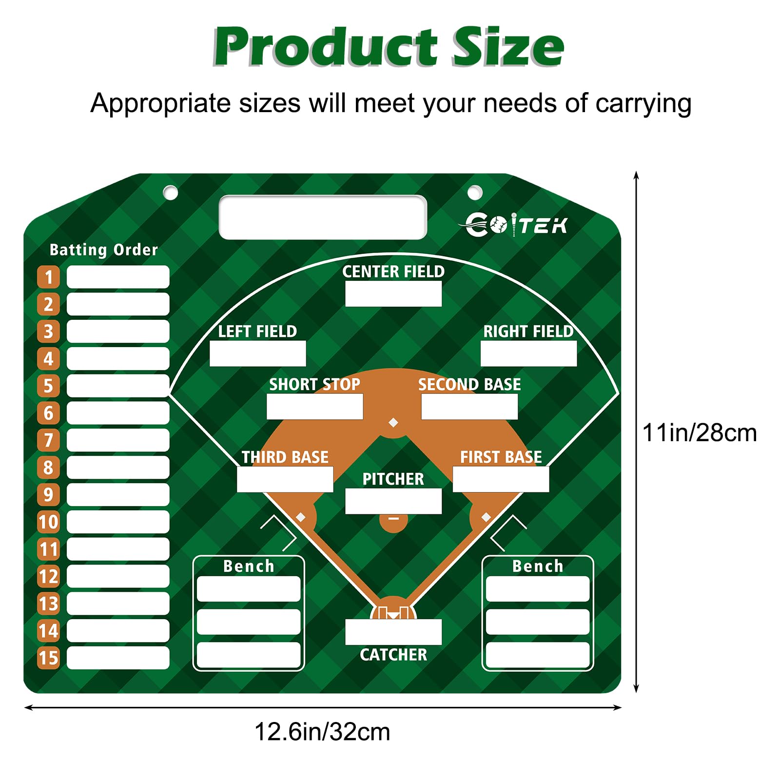 Snapklik.com : COITEK Magnetic Baseball Lineup Board, Baseball Coach ...