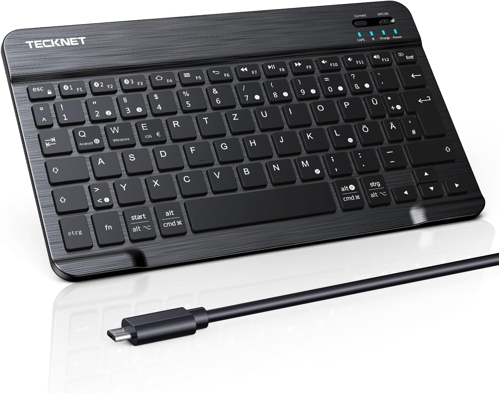 iClever Bluetooth Tastatur, BK10 Kabellos Tastatur mit 3 Bluetooth ...