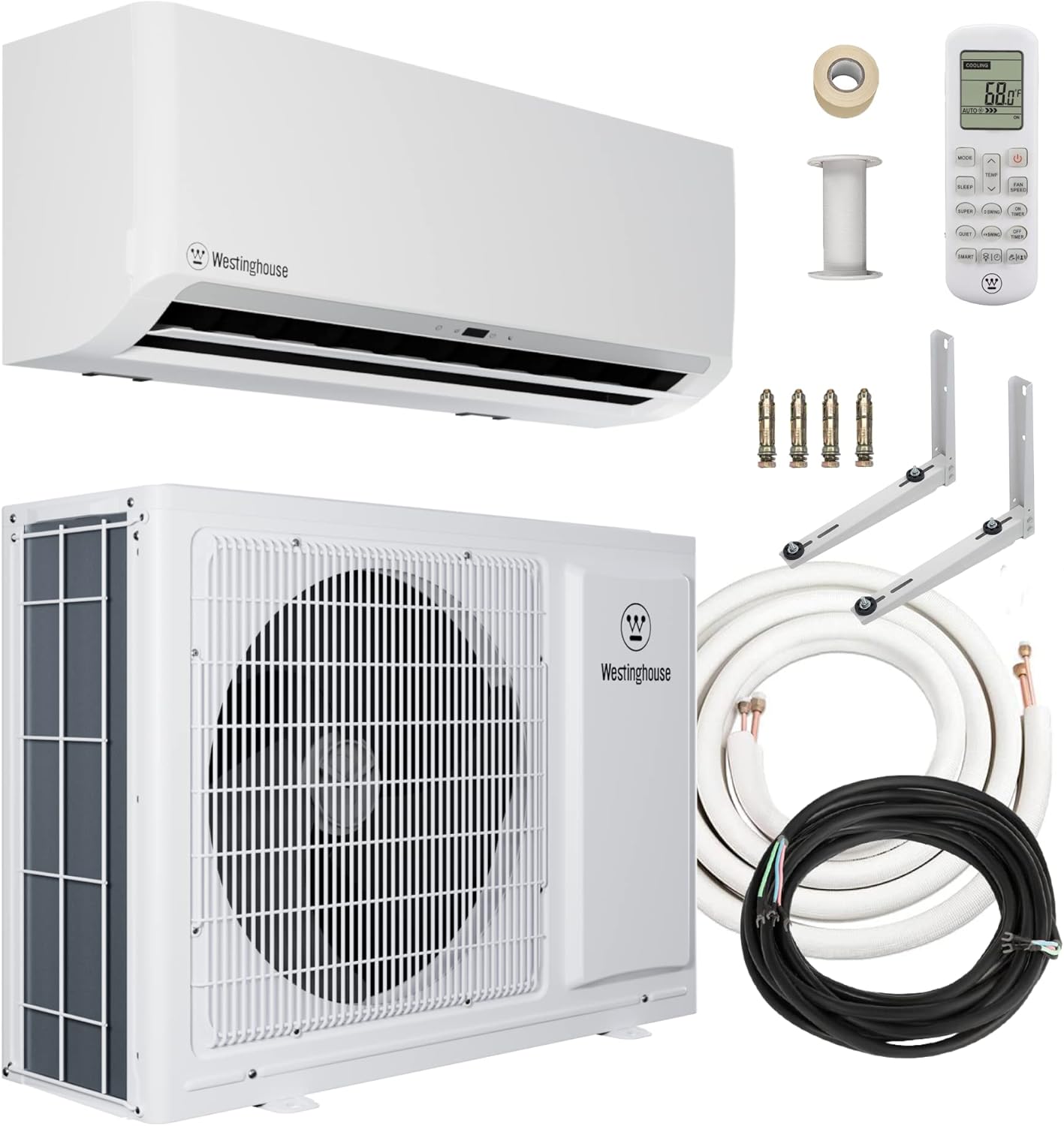 Brandclub - Westinghouse 12,000 BTU, 115V, 17.5 SEER2 Ductless Mini ...