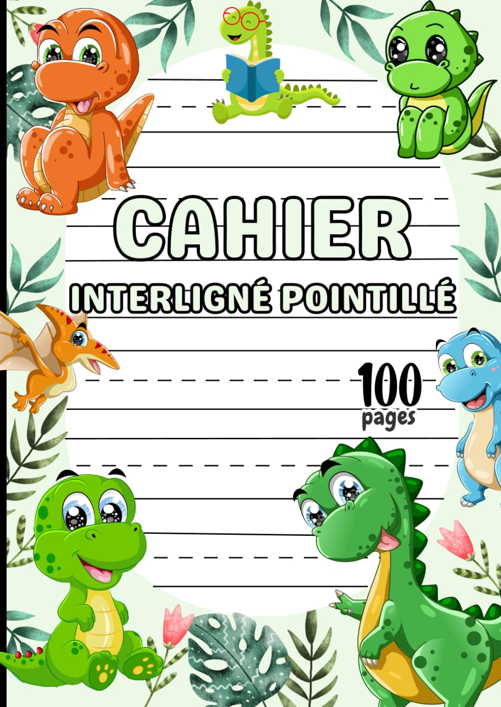 Cahier Interligne Pointillé: Cahier d'Écriture avec Double Ligne CP pour Enfants de 3 à 5 Ans en ...