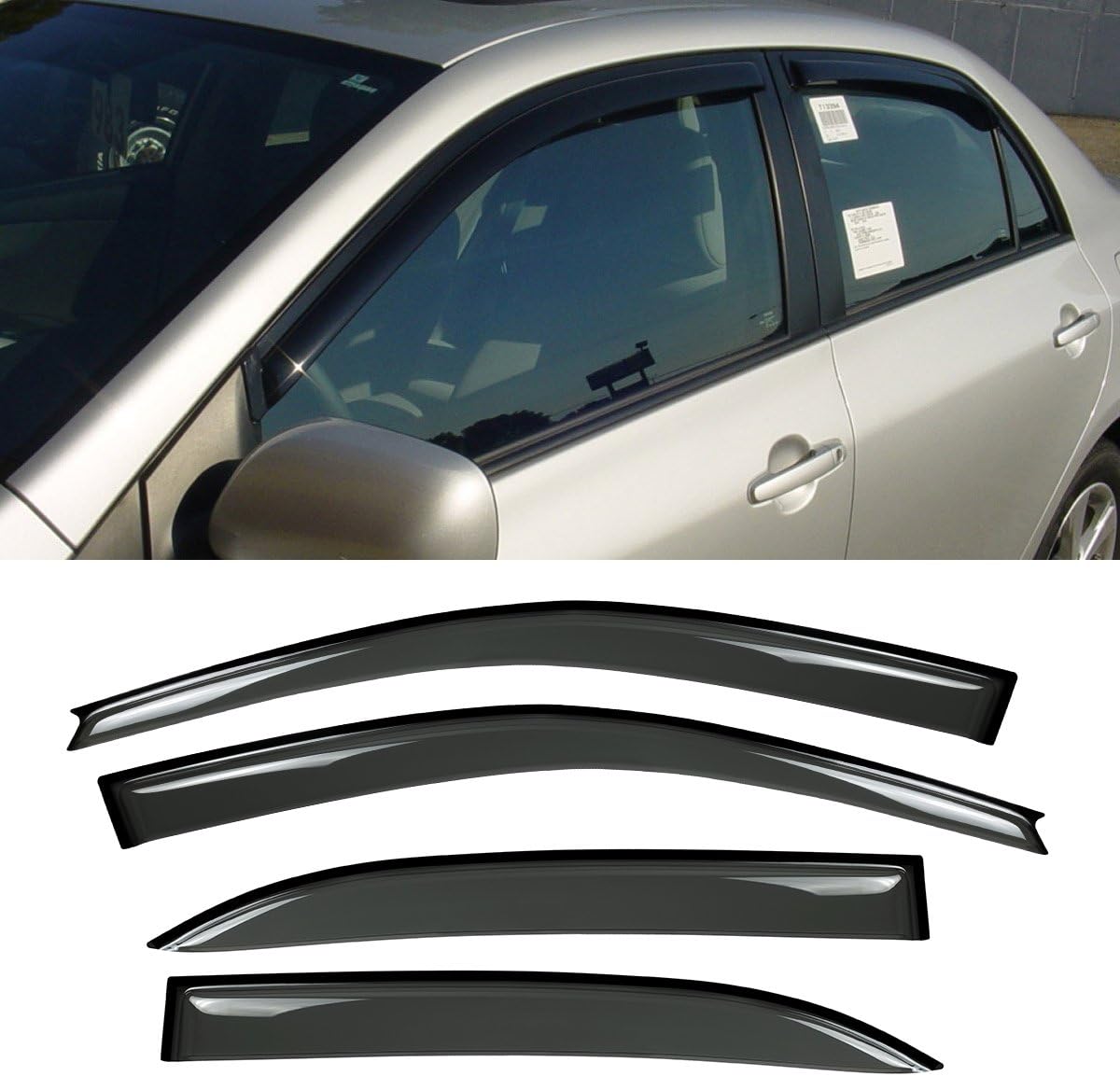 Amazon.com: VioGi New 4pcs for 03-08 Toyota Corolla 4Dr Sedan Dark ...