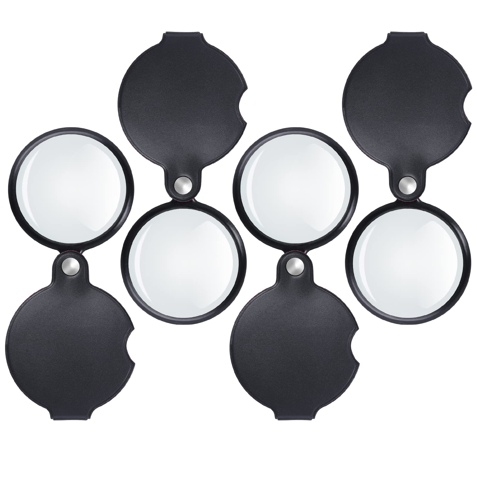 Lupa de bolsillo, paquete de 4 lupas plegables con estuche protector ...