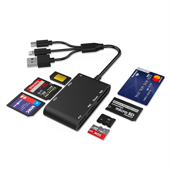 Amazon.com: 7-in-1 Smart Card Reader with 3-Port Connectivity ...