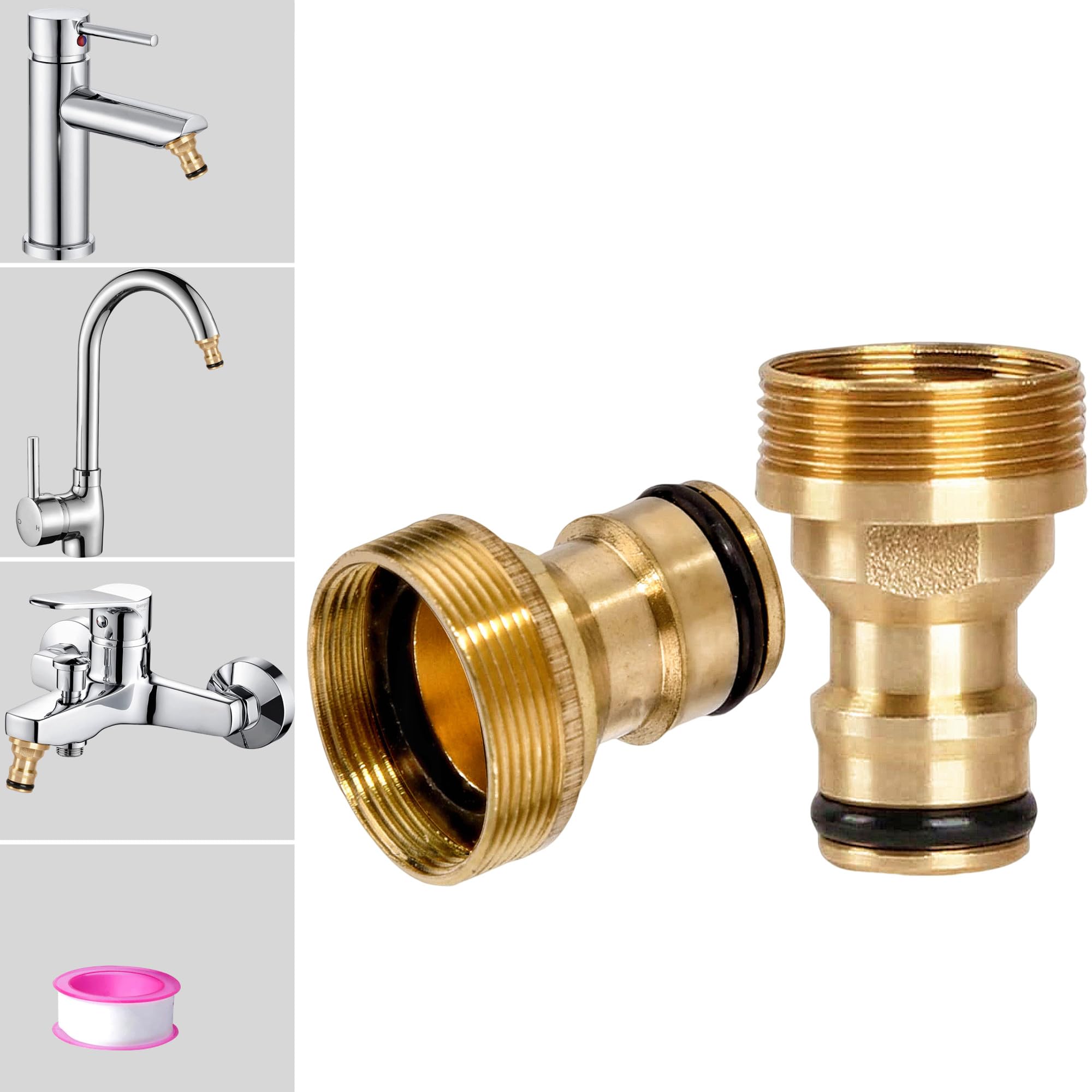 Indoor Garden Hose Pipe Adapter for Kitchen Tap Bathroom Sink, 22mm ...
