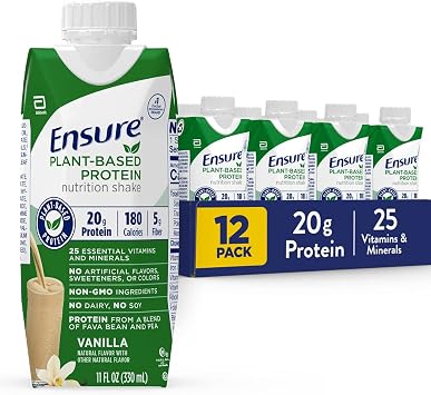 Ensure 100% Plant-Based Vegan Protein Nutrition Shakes with 20g Fava ...