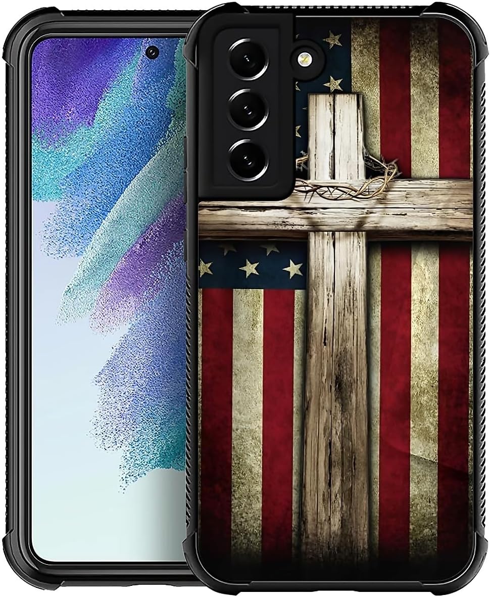 Amazon.com: Zeggi for Samsung Galaxy S21 Case 6.2″ with Cross American ...