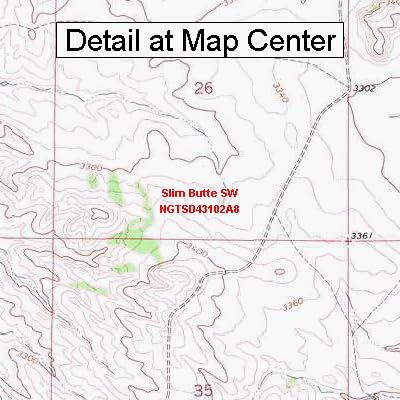 Amazon.com: USGS Topographic Quadrangle Map - Slim Butte SW, South ...