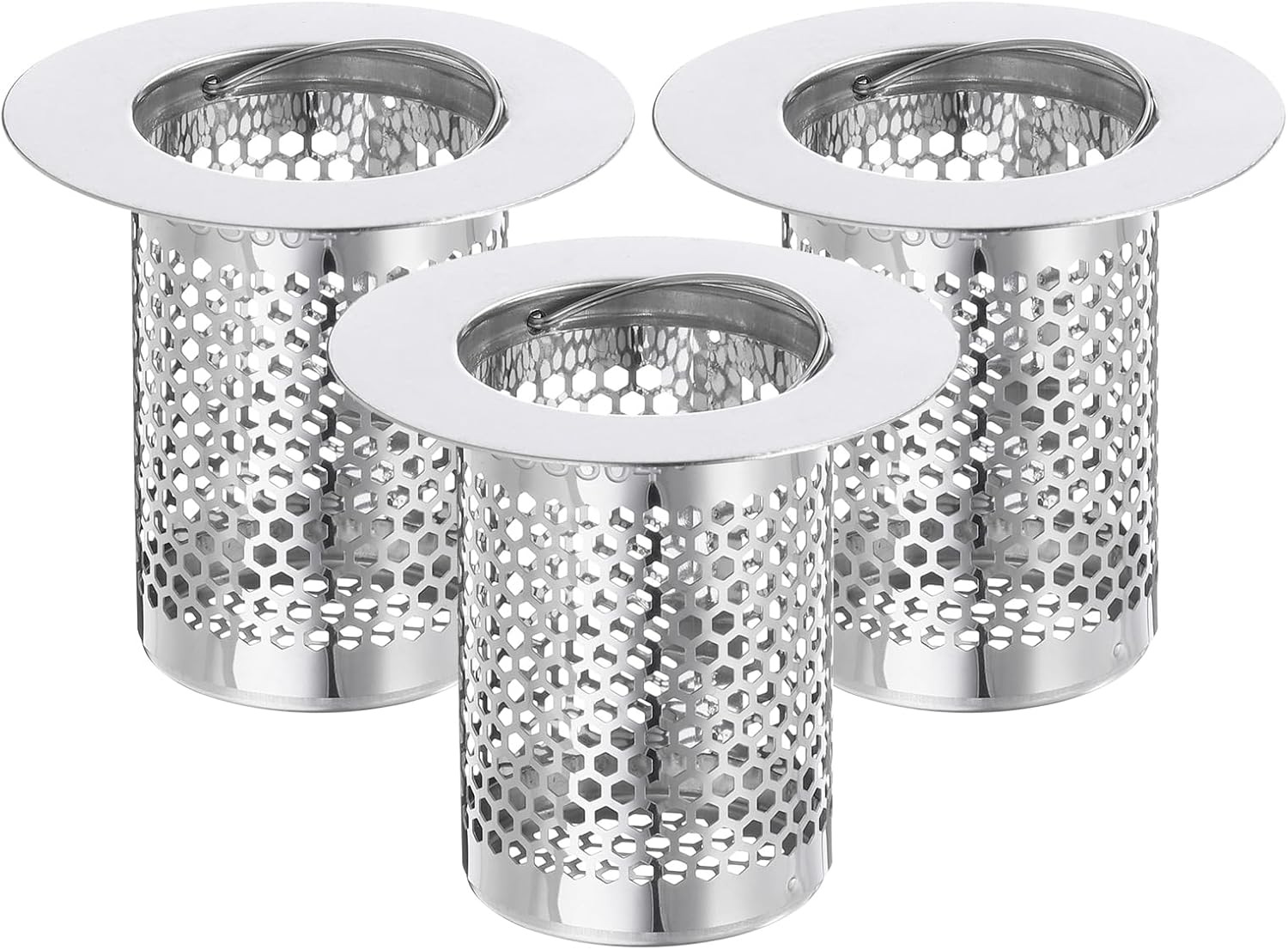 uxcell 3 Pack Shower Drain Strainer, 2" x 2" Stainless Steel Floor ...