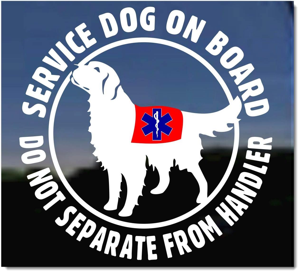 Amazon.com: Golden Retriever Service Dog | NickerStickers® Vinyl Window ...