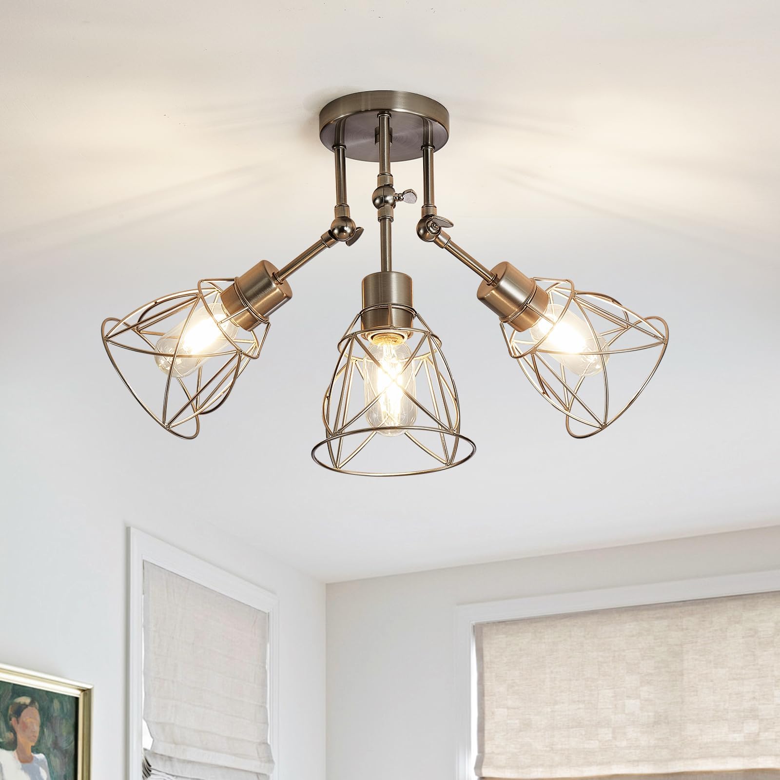 ABEAJAT Kitchen Light Fixtures Ceiling Mount, 3-Lights Multi ...