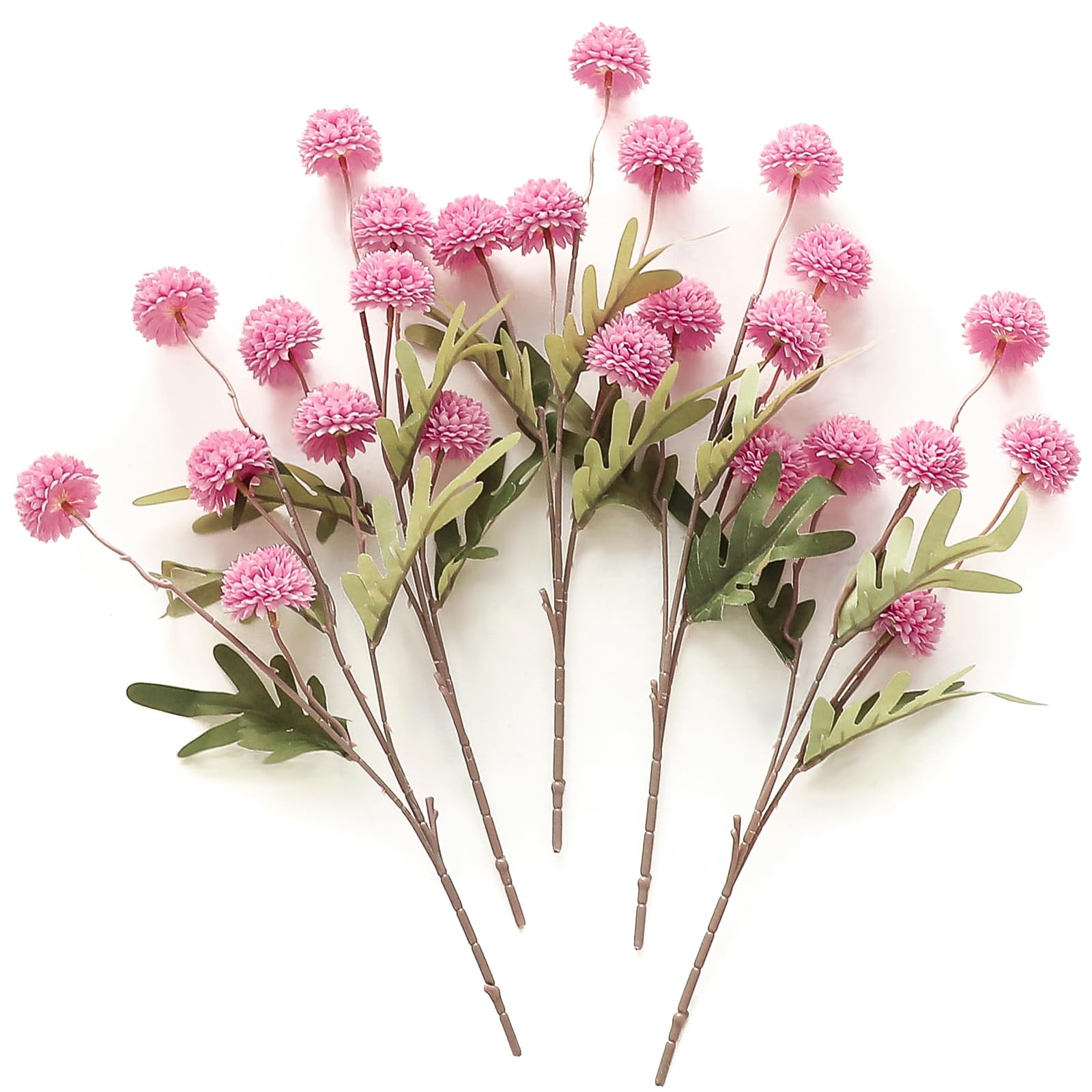 Amazon.com: Floroom 5pcs Faux Silk Pompon Mum Artificial Flowers, Bulk ...