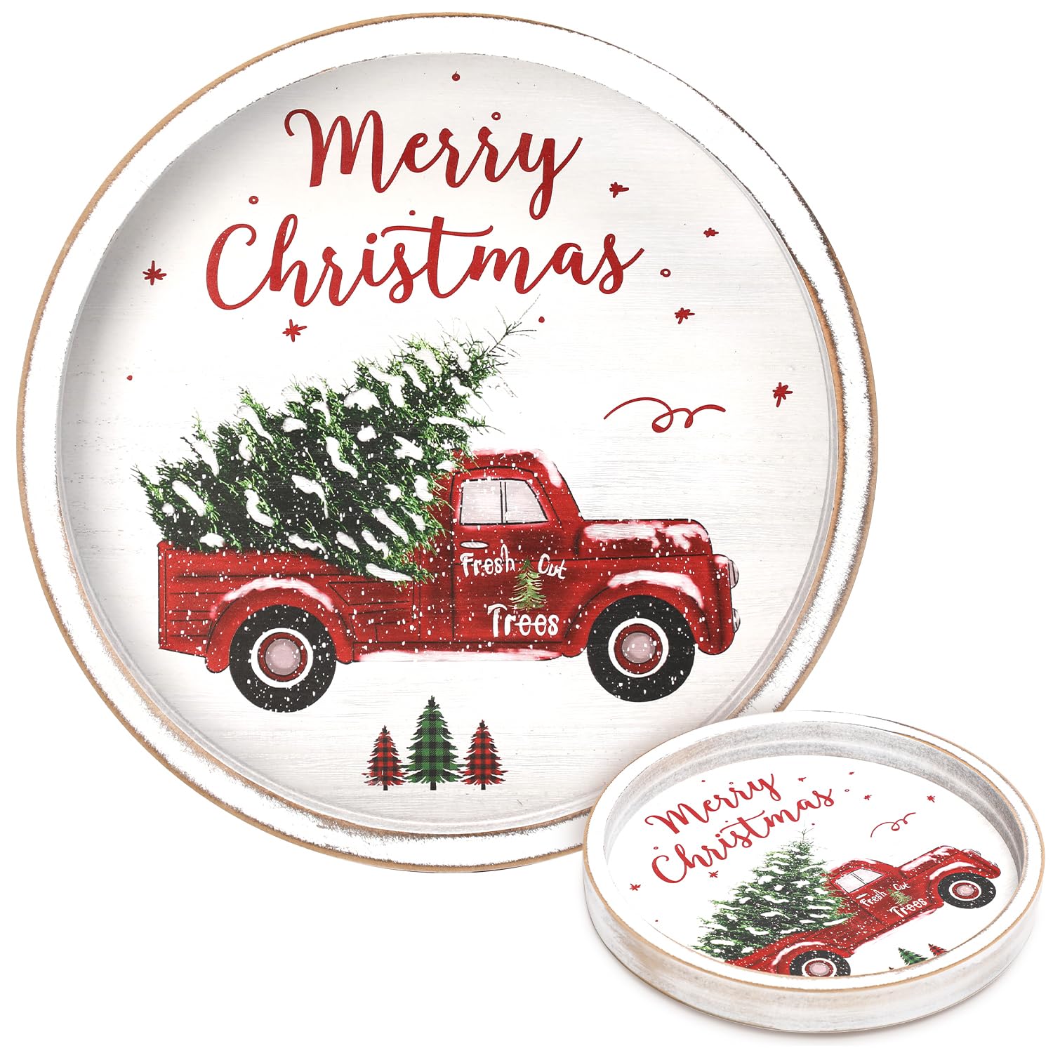 Amazon.com: MOBRZTY Christmas Serving Tray, Christmas Decorations for ...