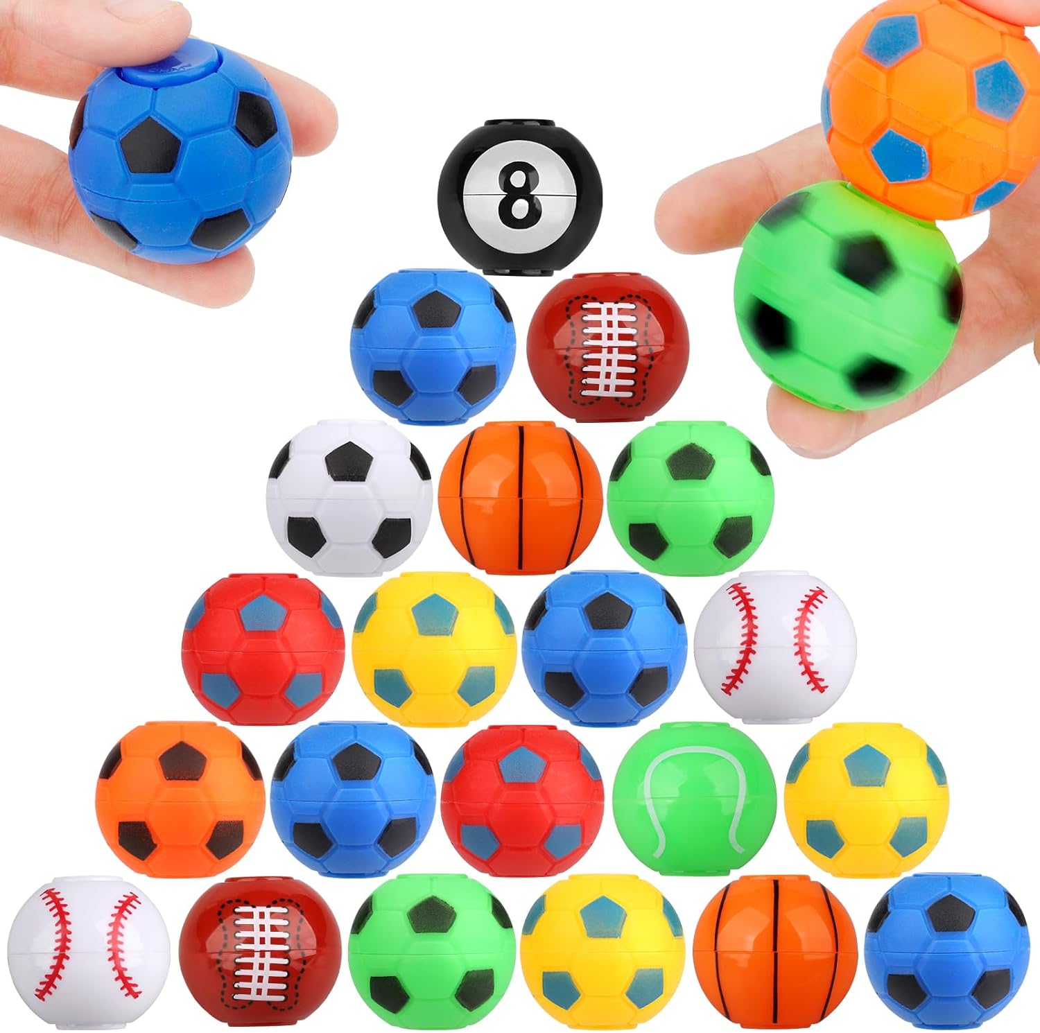 Amazon.com: 34 PCS Basketball Fidget Spinner, Soccer Ball Stress Relief ...