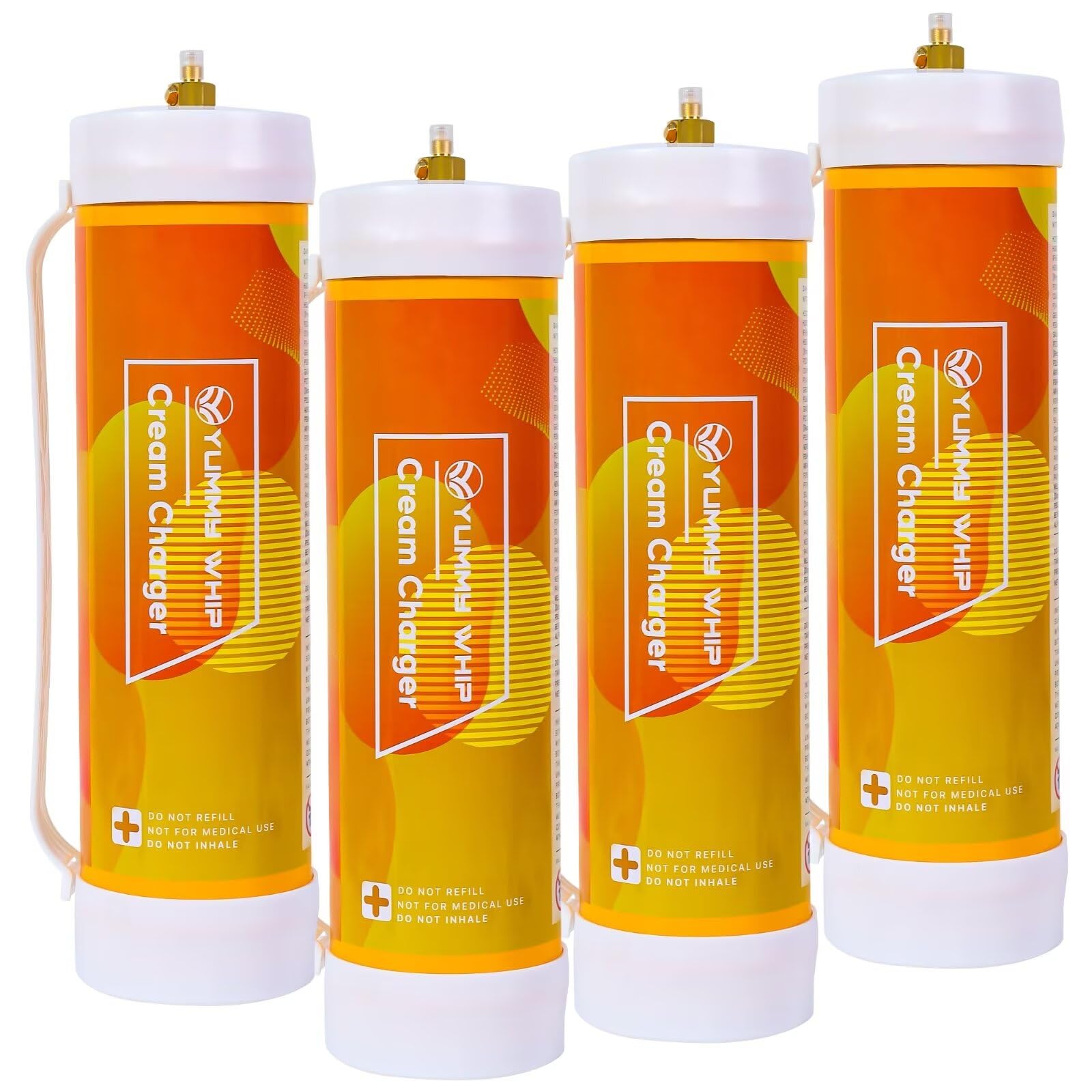 Amazon.com: Yummy Whip 4.0L 2700G Food Grade Whipped Cream Charger Tank With Nozzle (4 Cylinders ...