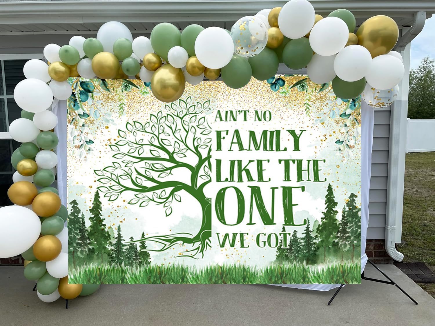 GAP Logo Sweatshirt Family Reunion Backdrop - Green Family Tree We Are ...