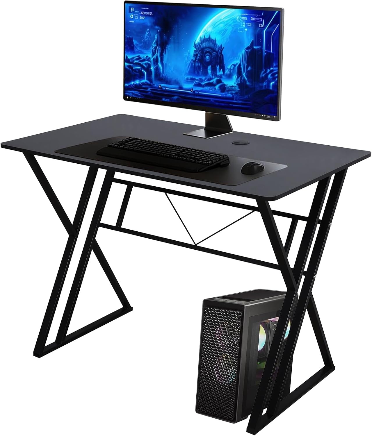 Amazon.com: cdar Gaming Desk, Computer Gamer Desk with Dual K-Shaped ...