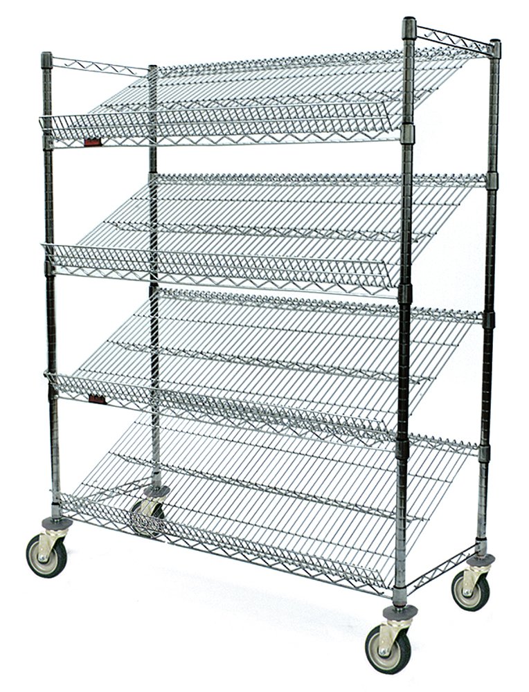 Amazon.com: Eagle Slanted Shelf Wire Cart,18" Wx36 L, Silver : Home ...