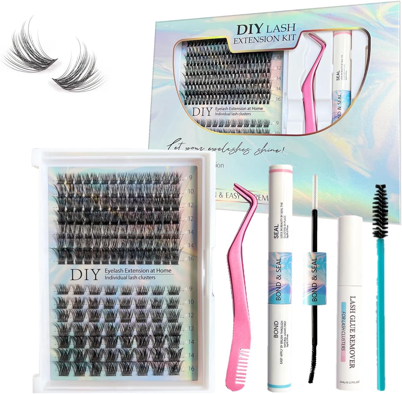 Individual Lashes Cluster Eyelash Kit DIY Lash Extension Kit,154Pcs 2 ...